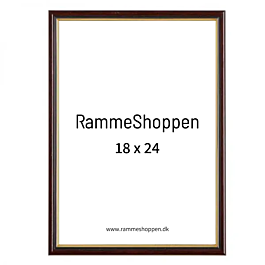 Brun ram med guldkant 18x24 cm – Polywood Typ 7304 | Rammeshoppen.se